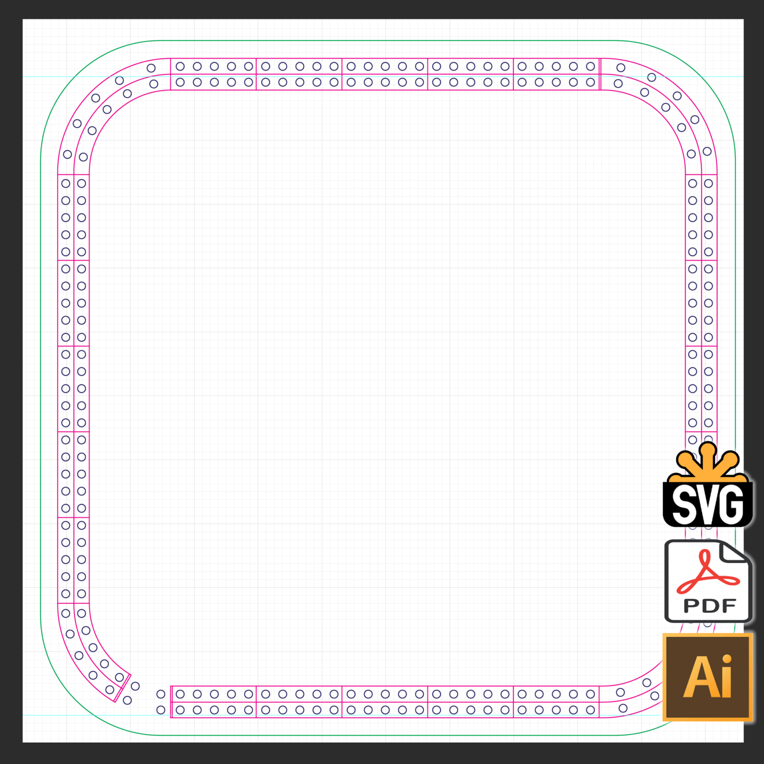 Square Cribbage Template – (Digital Download – SVG, AI, PDF) – Alien ...